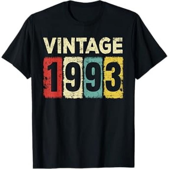 32 Year Old Birthday Vintage Birthday Gifts 1993 32Nd Birthday T-Shirt ...