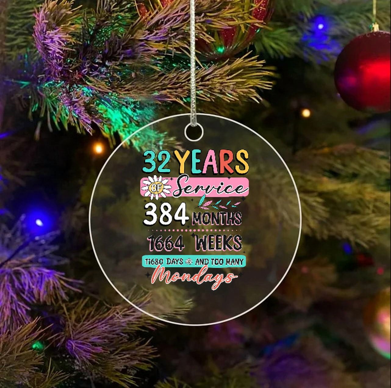 32 Years Of Service 32Nd Year Work Anniversary Retirement Ornament ...