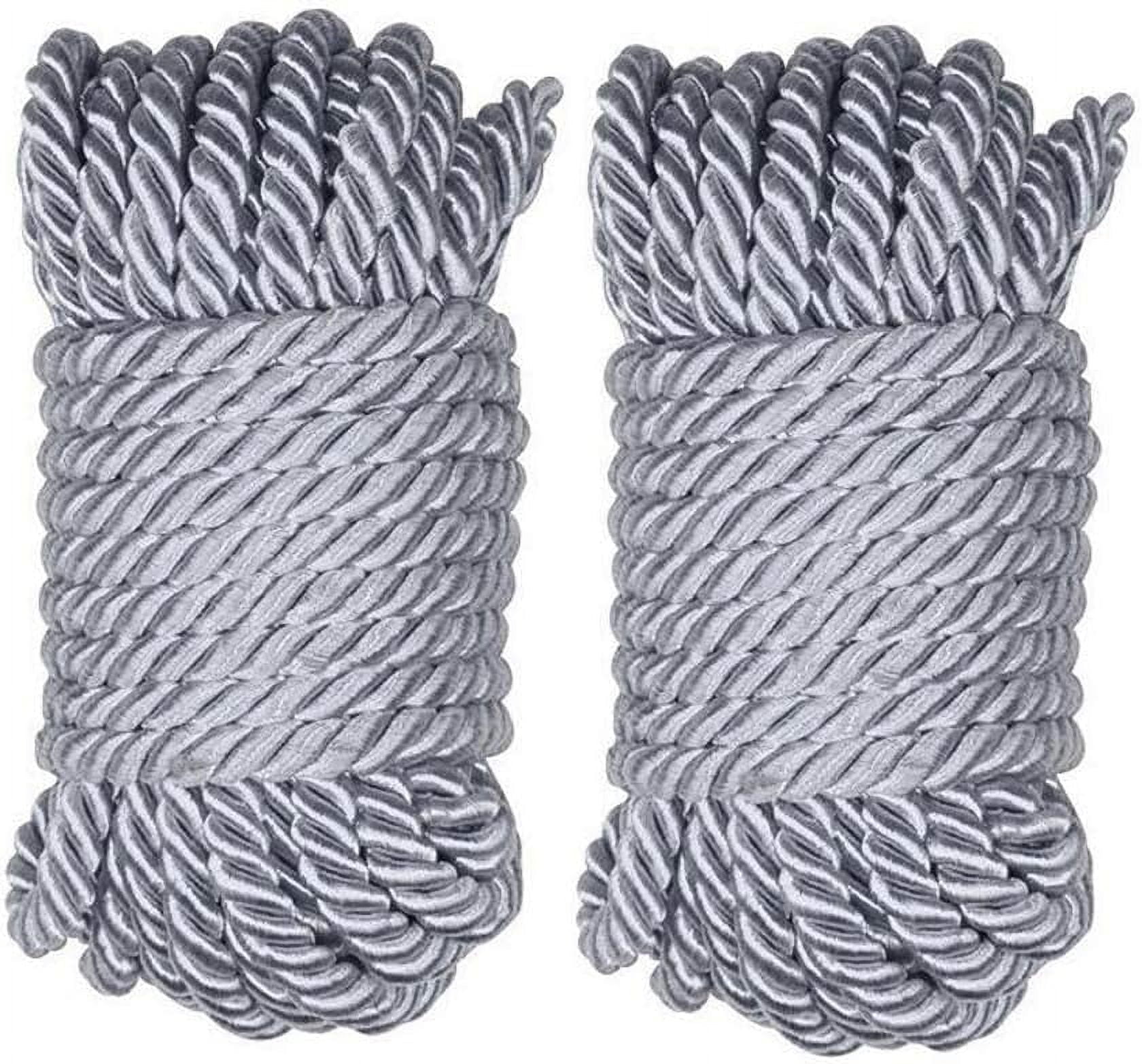 32 feet 8mm(1/3inch) Diameter Soft Silk Rope Solid Braided Twisted ...