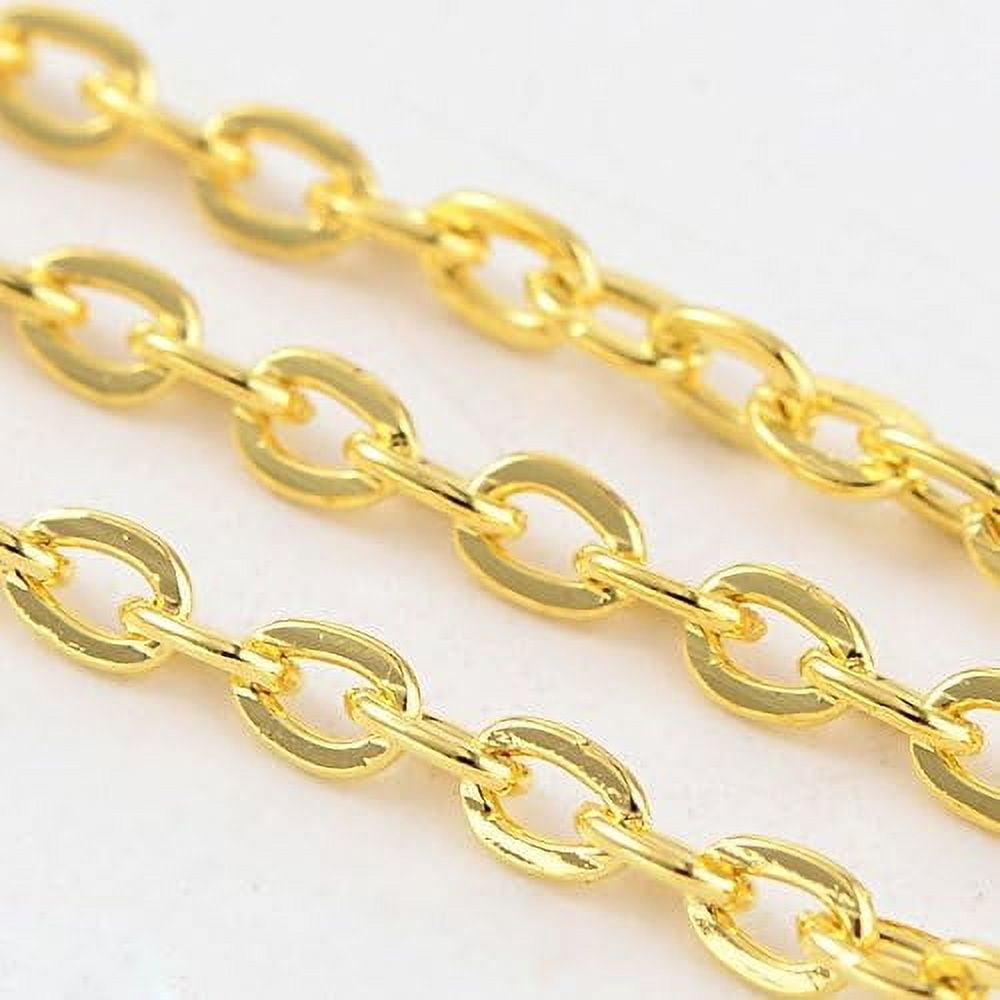 32 ft Necklace Chains Golden Iron Cross Chains Link Cable O-Shaped ...