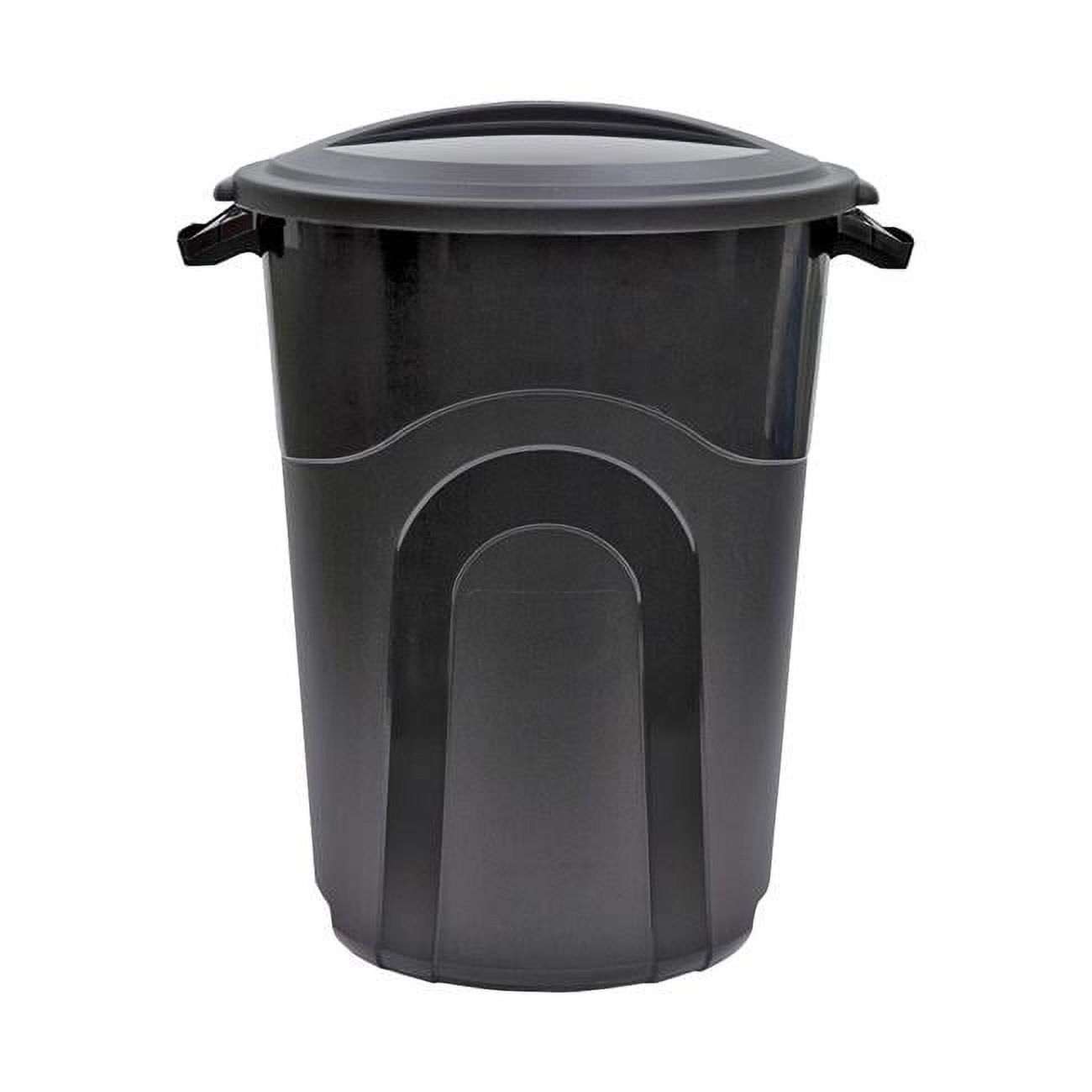 32 gal Injection Molded Plastic Trash Can, Black - Walmart.com