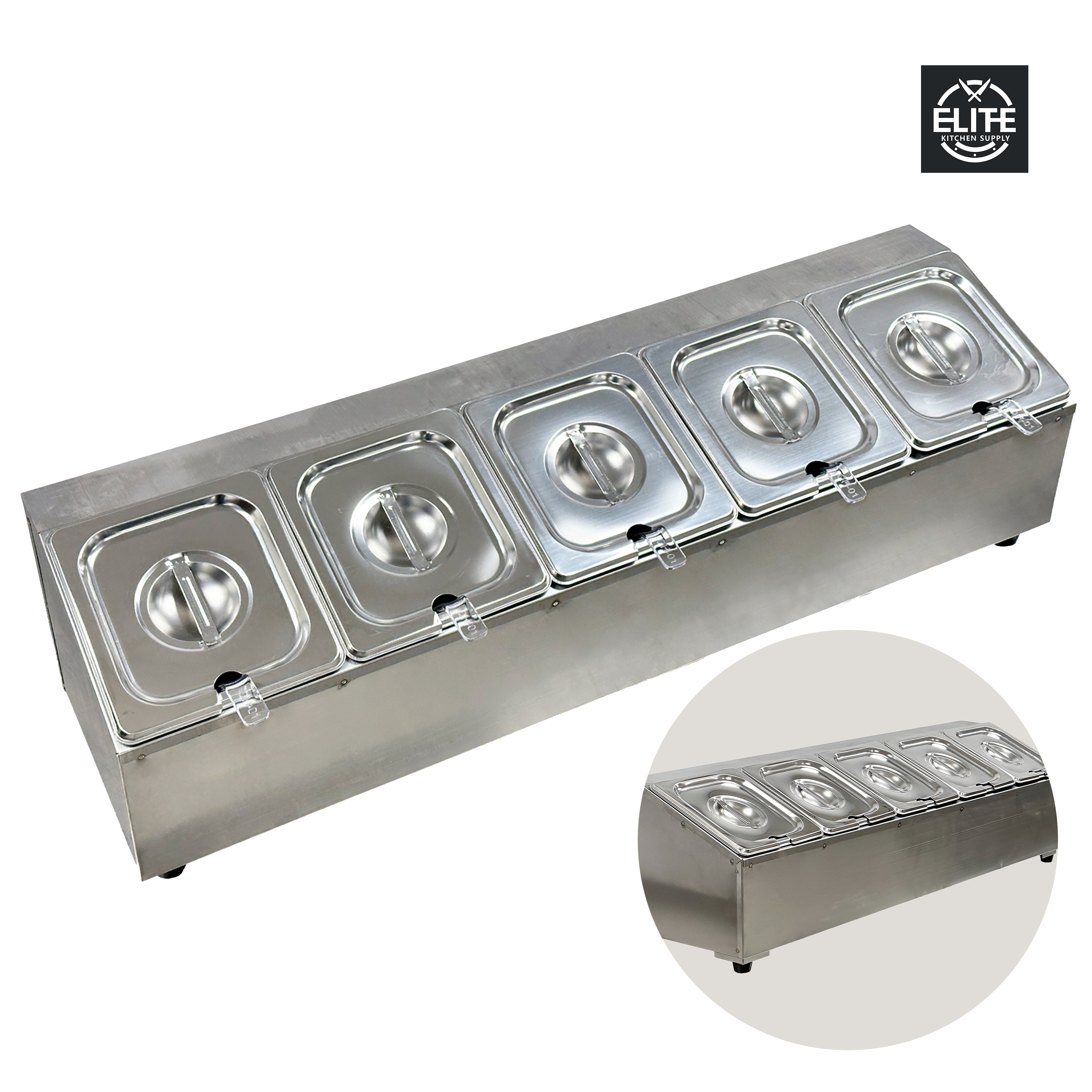 32 in. 5 Container Seasoning box Condiment Station, Commercial Jam Box ...