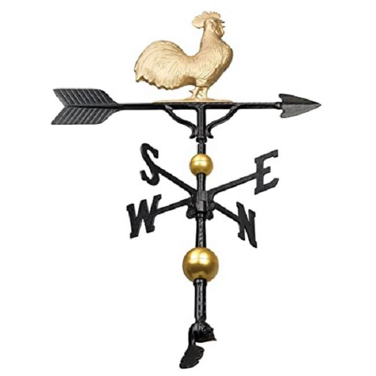 32 in. Aluminum Deluxe 3D Rooster Weathervane - Gold - Walmart.com