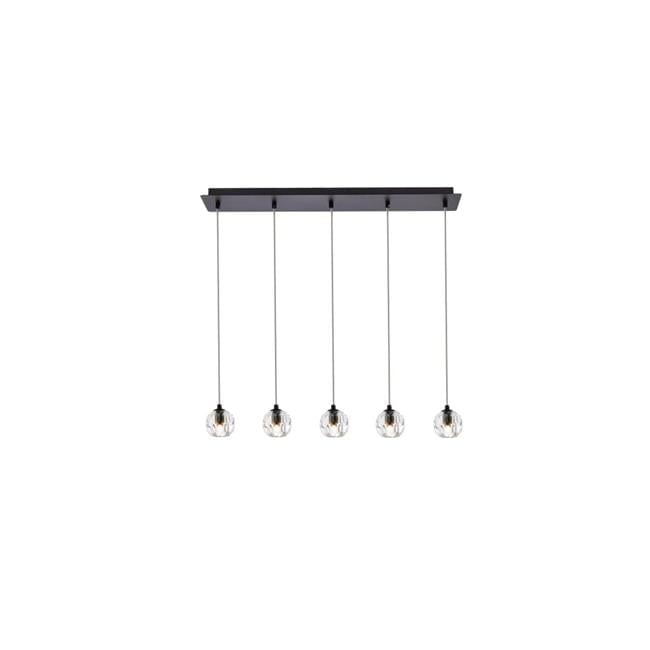 32 in. Eren 5 Ceiling Lights with Pendant Lamp, Black - Walmart.com