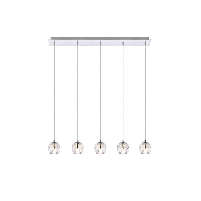 32 in. Eren 5 Ceiling Lights with Pendant Lamp, Chrome - Walmart.com