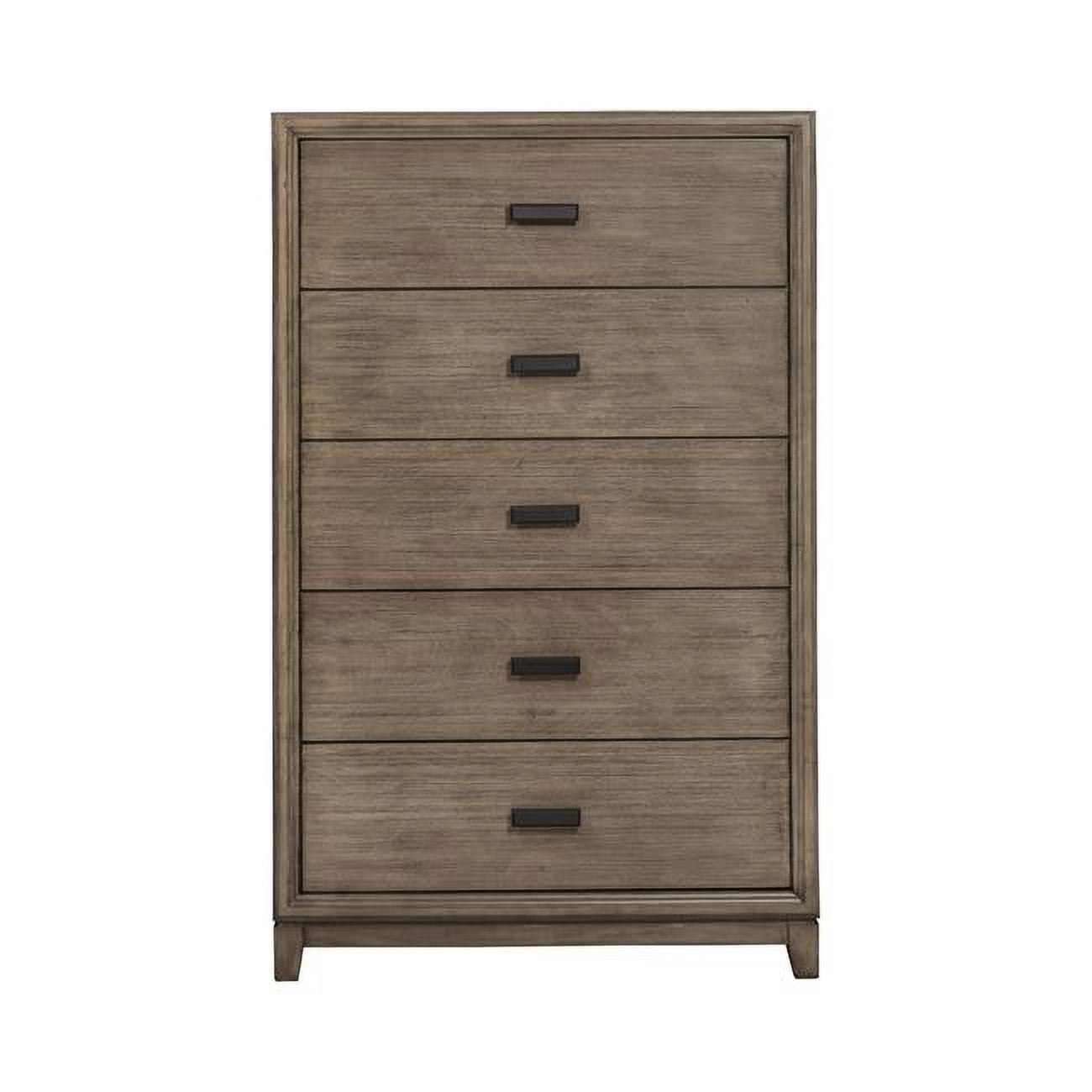 32 in. Gray Solid Wood Five Drawer Chest - Walmart.com