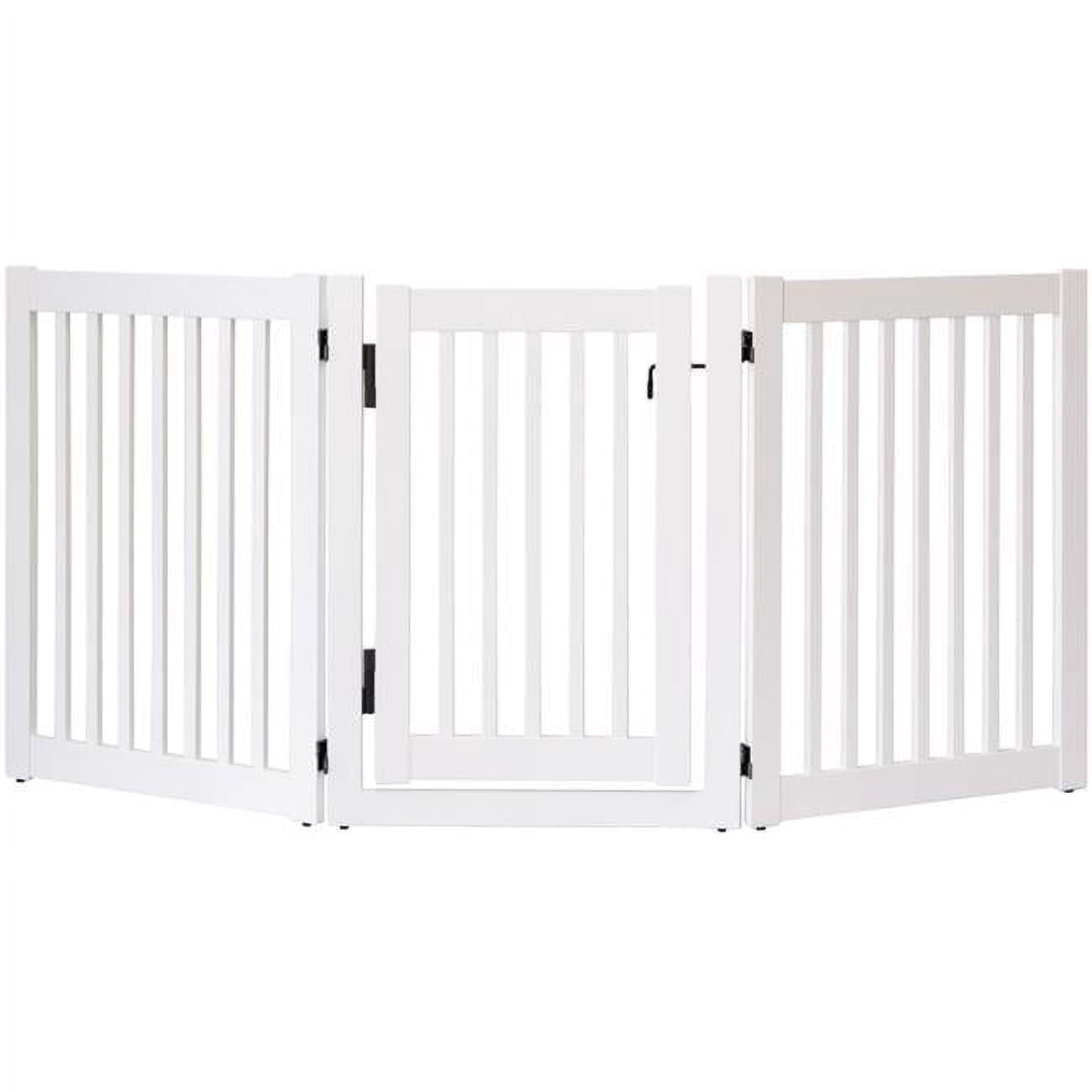 32 in. Highlander Series Solid Wood Pet Gate, White - 3 Panel Walk ...