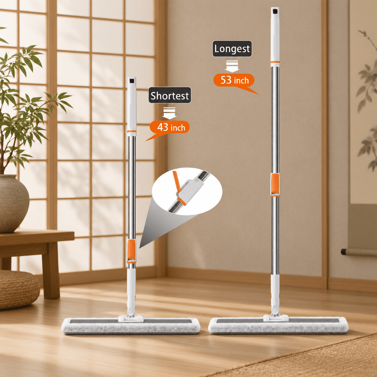 32 in Mop Set, Heavy Duty Flat Dust Mop for Commercial Fiber Floors ...