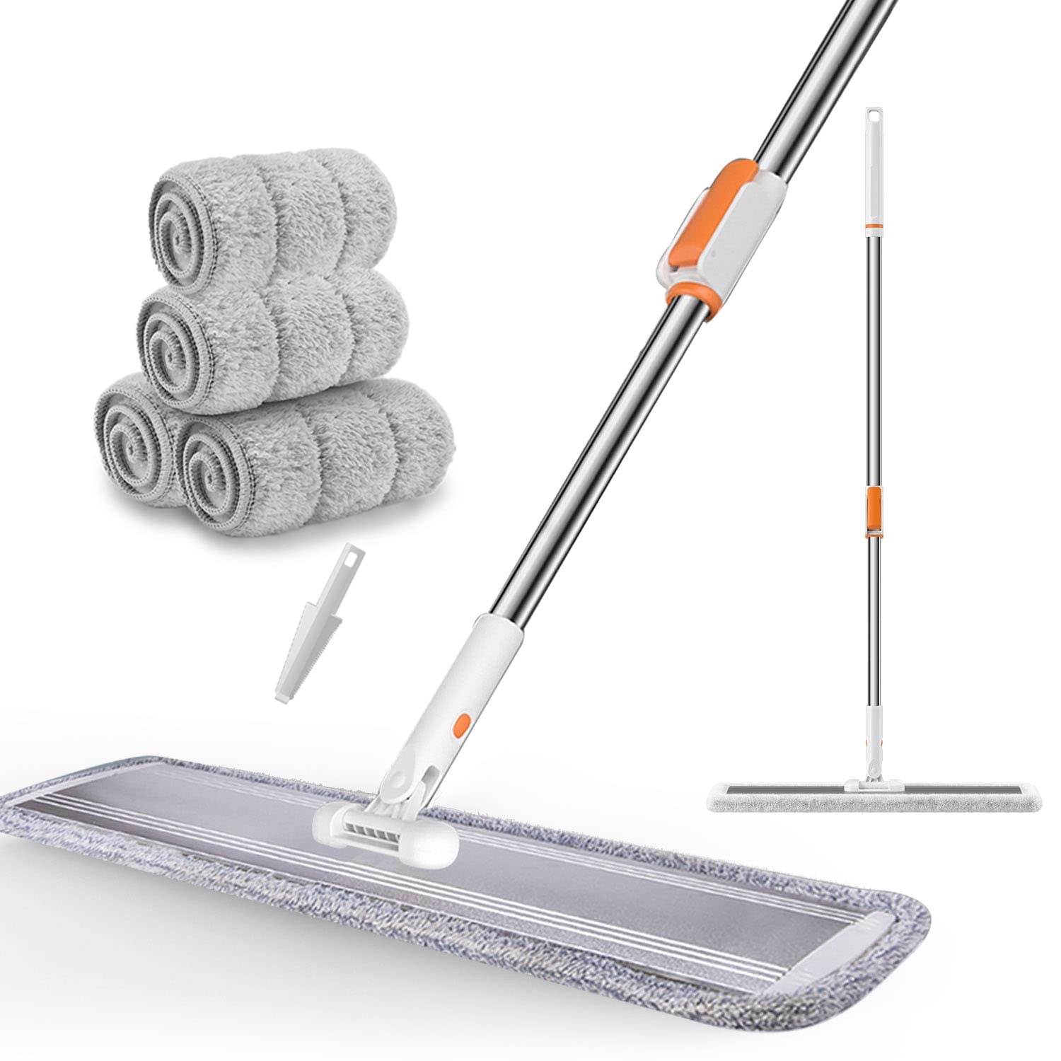 32 in Mop Set Heavy Duty Microfiber Flat Mop for Hardwood Tile Laminate ...