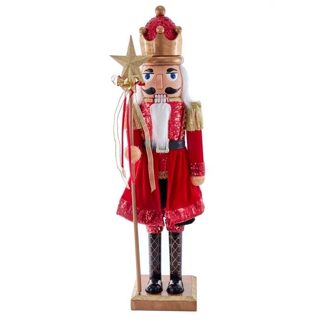 32 in. Plastic King Nutcracker, Red & Gold - Walmart.com