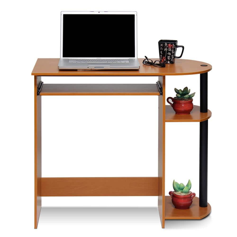 32 in. Rectangular Light Cherry Computer Desk with Keyboard Tray ...