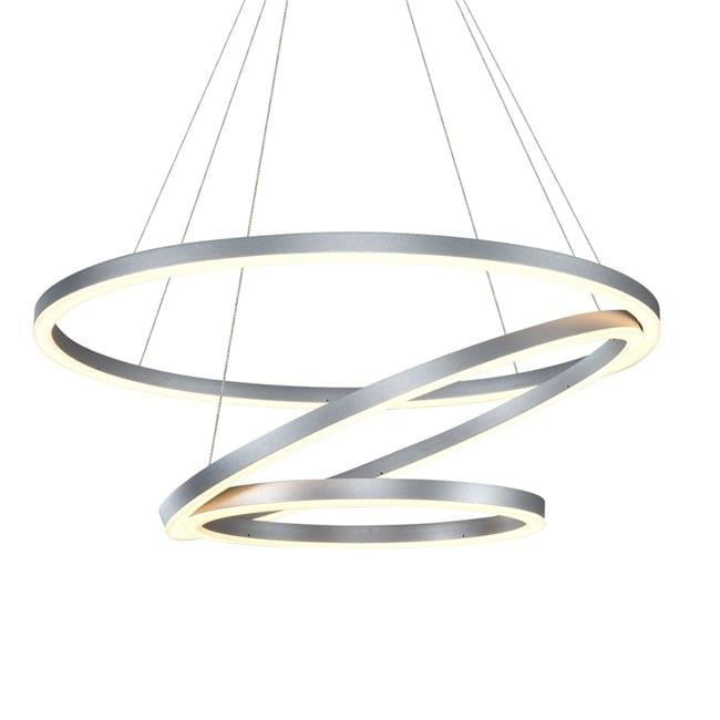32 in. Tania Trio Adjustable Modern Circular LED Hanging Chandelier ...
