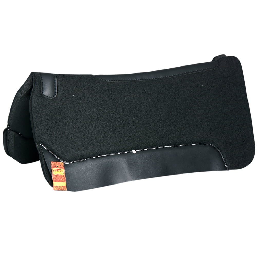 32 in X32 in Hilason Foam Pu Leather Felt Horse Saddle Pad Black ...