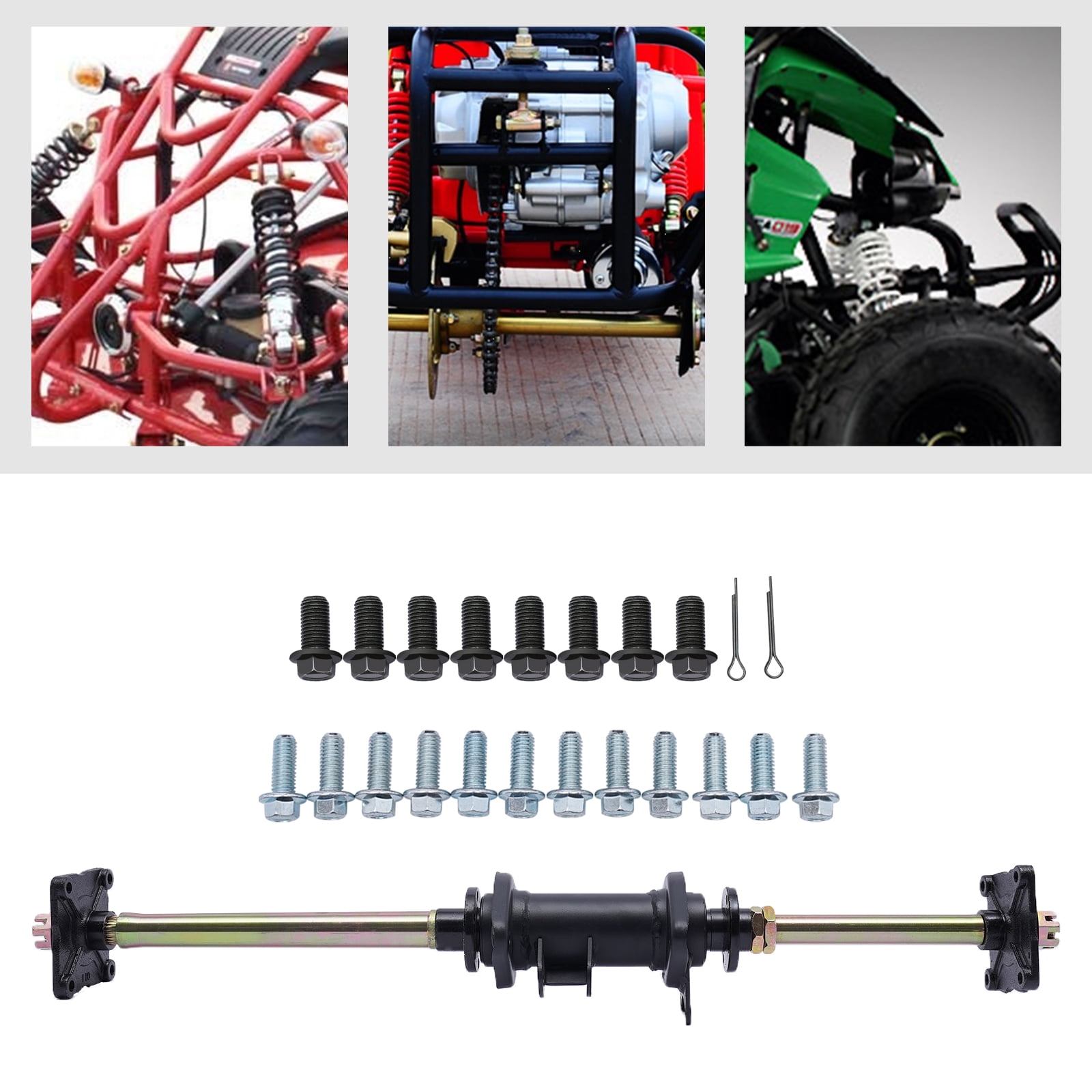 32-inch ATV Rear Axle Complete Kit for 110/150/200cc Quad Bike Go Kart ...