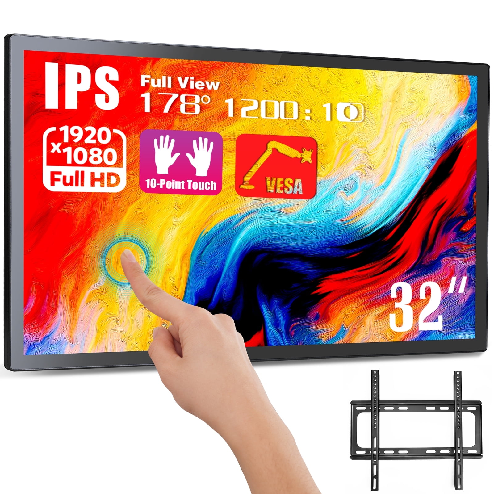 32 inch Capacitive Multi-Touch Screen Industrial Monitor, Built-in ...