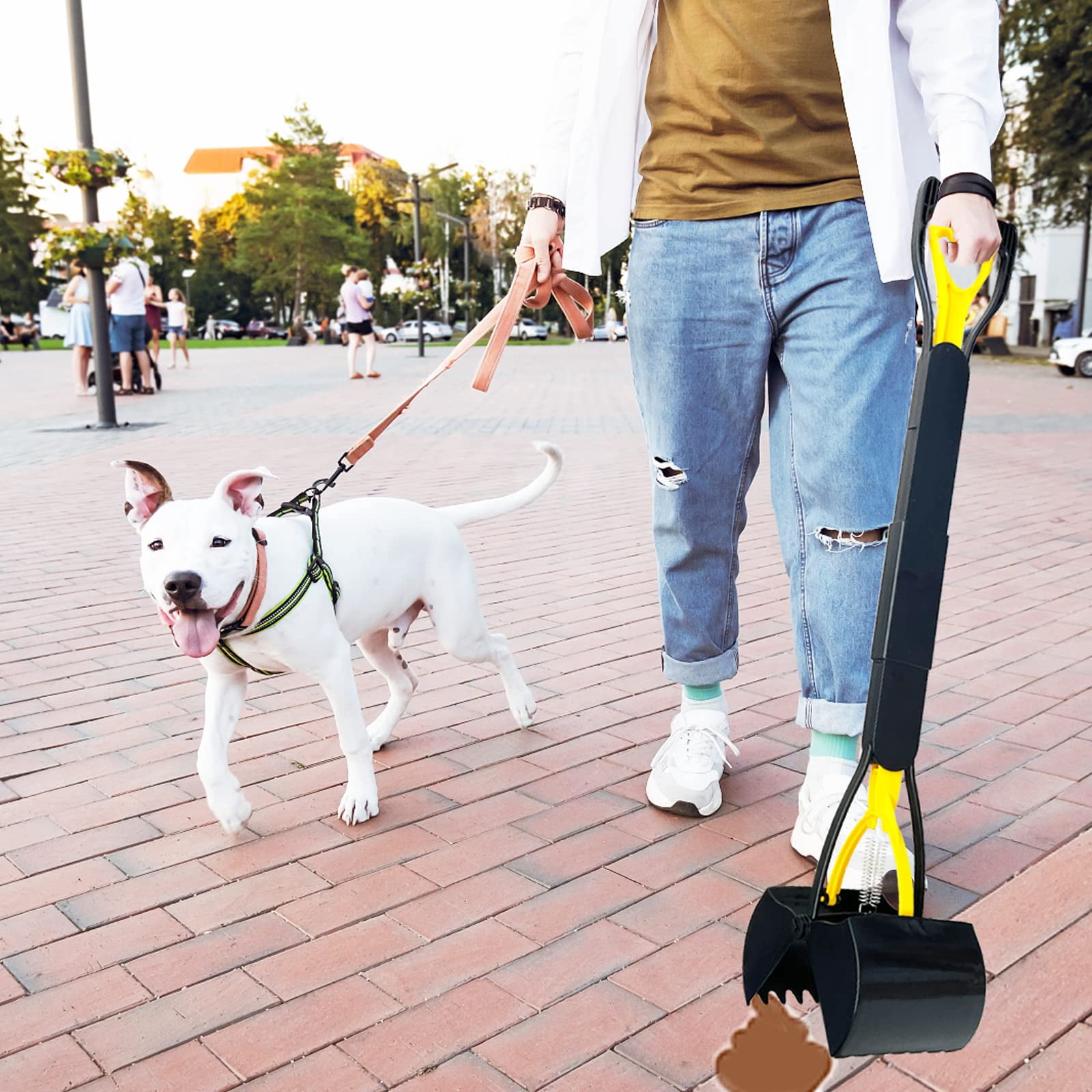 32-inch Dog Pooper Scooper Heavy Duty Long Handle Foldable Pet Waste ...