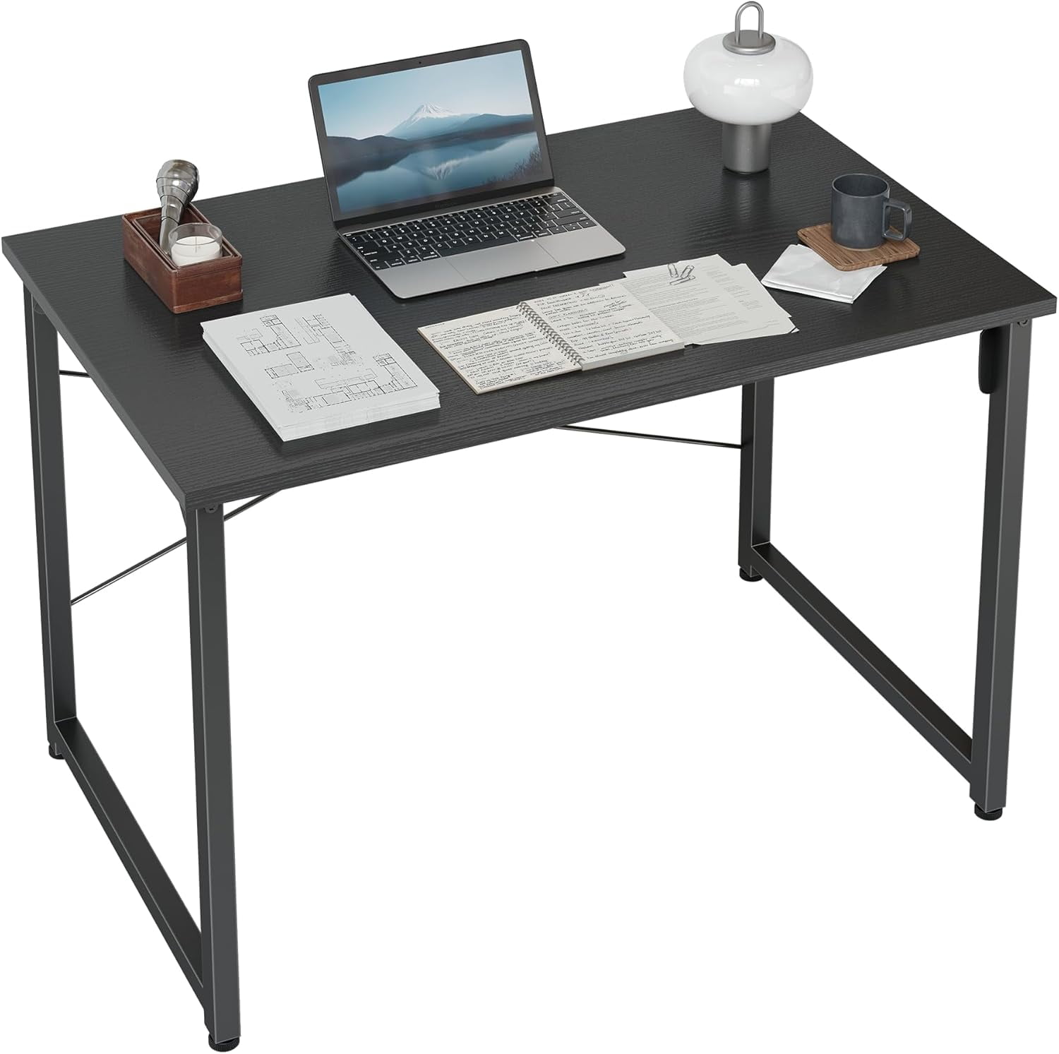 32-inch Small Computer Desk for Kids, Modern Dark Black Study Table for ...