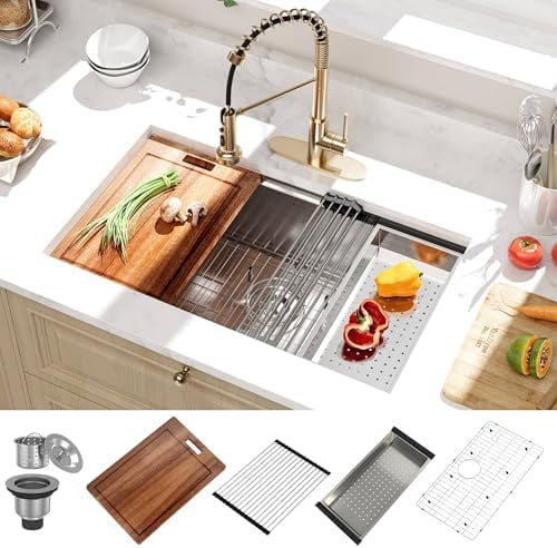 32 inch Undermount Kitchen Sinks, Single Bowl Stainless Steel ...