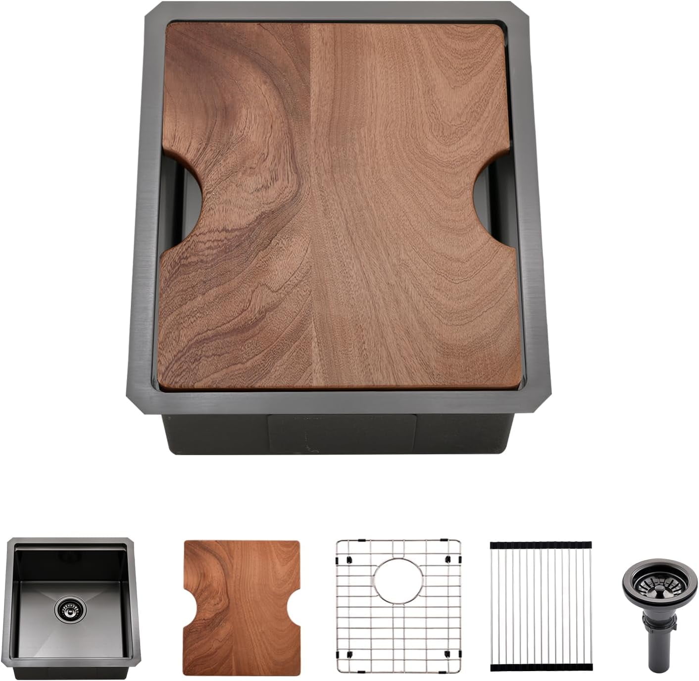 32-inch Undermount Workstation Kitchen Sink Single Bowl 16 Gauge ...