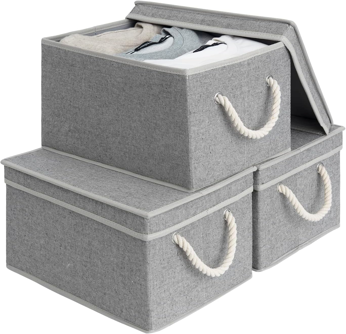 32 liter covered storage box, decorative box with soft rope handle ...