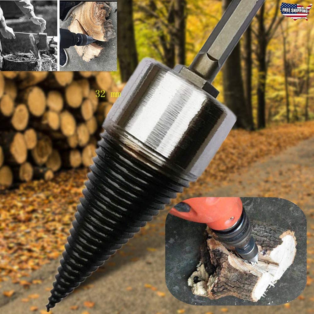 1x Heavy Wood Drill Bit Firewood Log Splitter Anti-Skid Thread U Screw ...