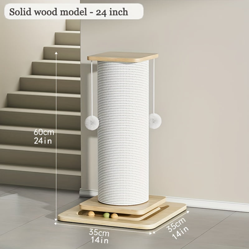 32" or 24" Tall Cat Scratch Post with Wide Stable Base & Non-Slip Pad ...