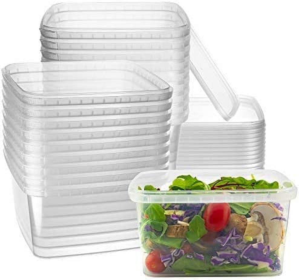 32 oz 20 Pack Square Clear Deli Containers with Lids Disposable BPA Free Square Plastic Food ...