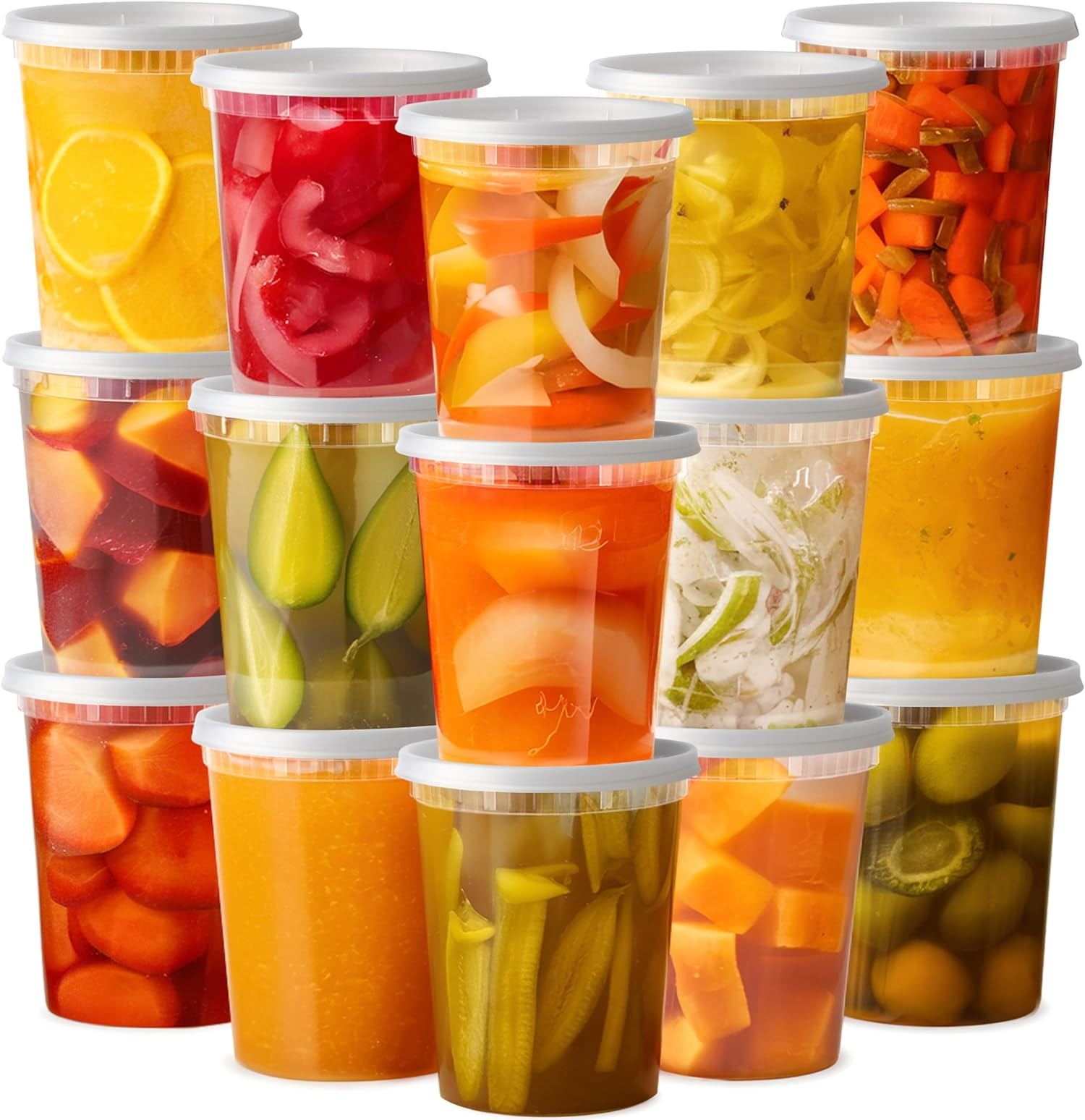 [32 oz. - 24 Count Storage Deli Containers with , Disposable Soup ...