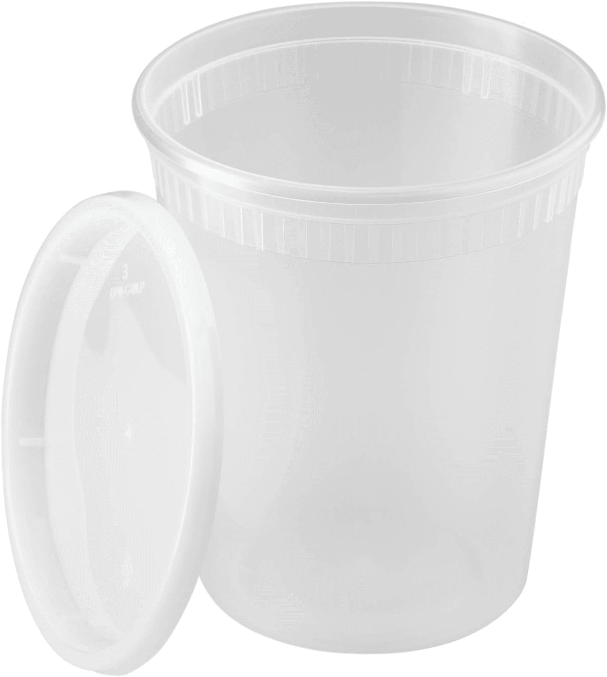 [32 oz - 240 pieces cooked] Clear PP injection molded round food ...