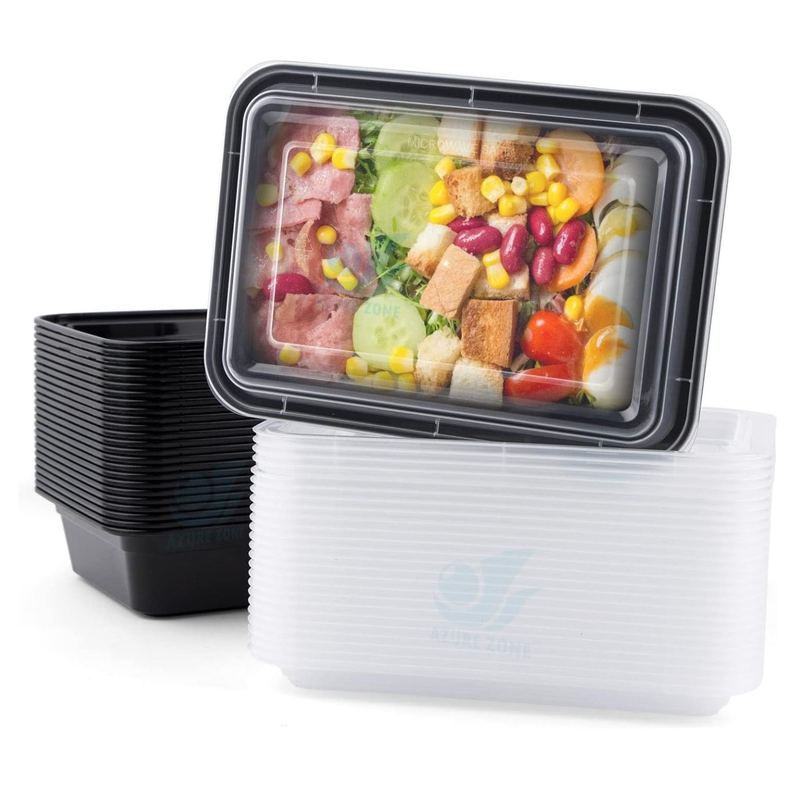 , 32 oz, 25-Pack Rectangular Meal Prep Food Container with Lid - One ...