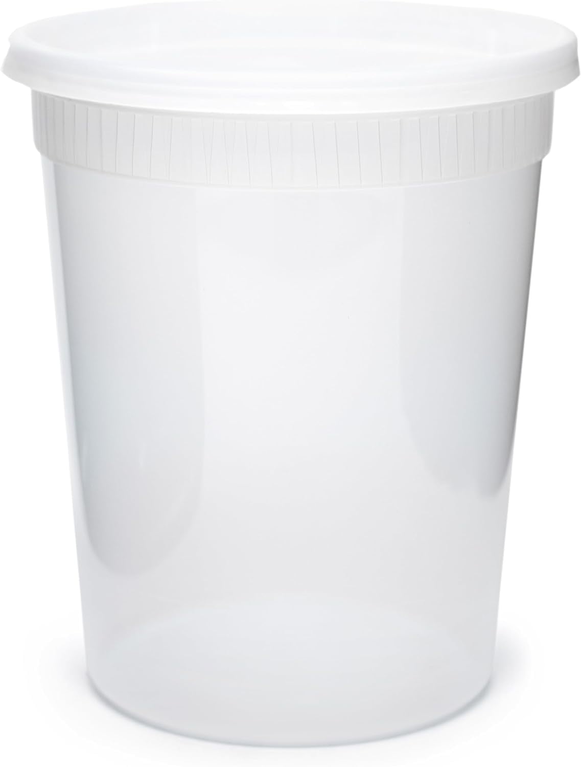 32 oz. Clear Round Deli Container Combo with Flat Lid - 240 per case ...