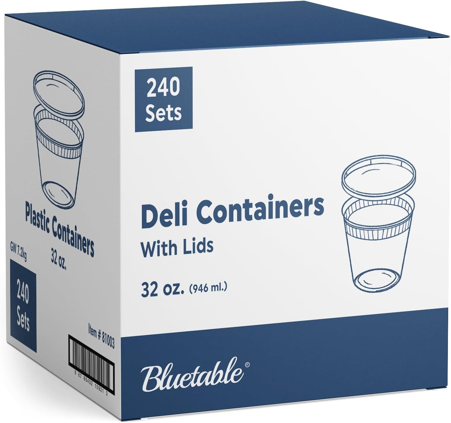 32 oz Deli Containers with Lids (240 PACK) Bulk – Plastic Quart ...