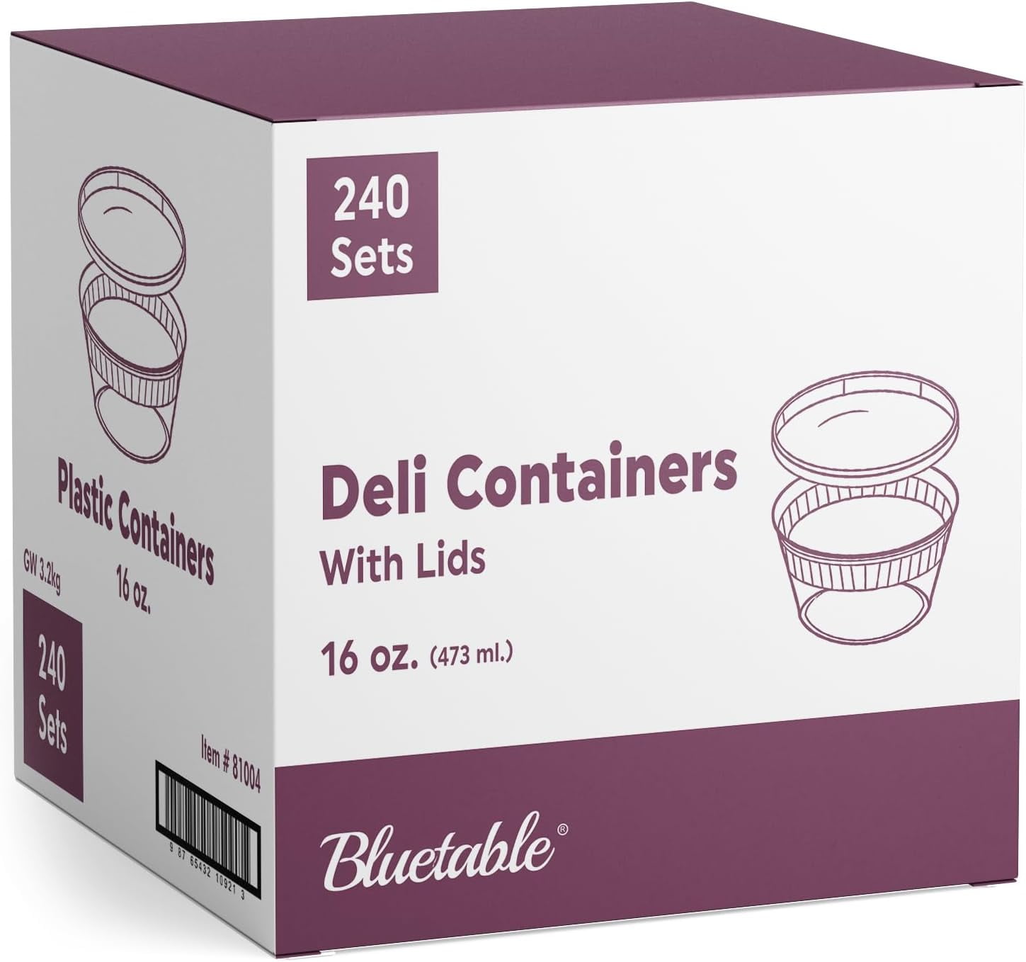 32 oz Deli Containers with Lids (240 Pack) Bulk – Plastic Quart ...