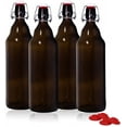 32 oz Glass Beer Bottles for Home Brewing with Flip Caps, Case of 4 ...