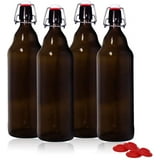 32 oz Glass Beer Bottles for Home Brewing with Flip Caps, Case of 4 ...
