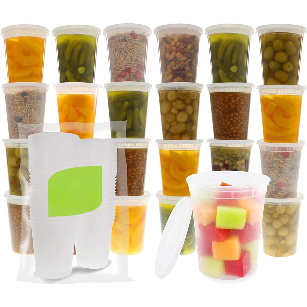 32 oz. Heavy Duty Deli Food/Soup Plastic Takeout Containers w/ Lids: 48 ...