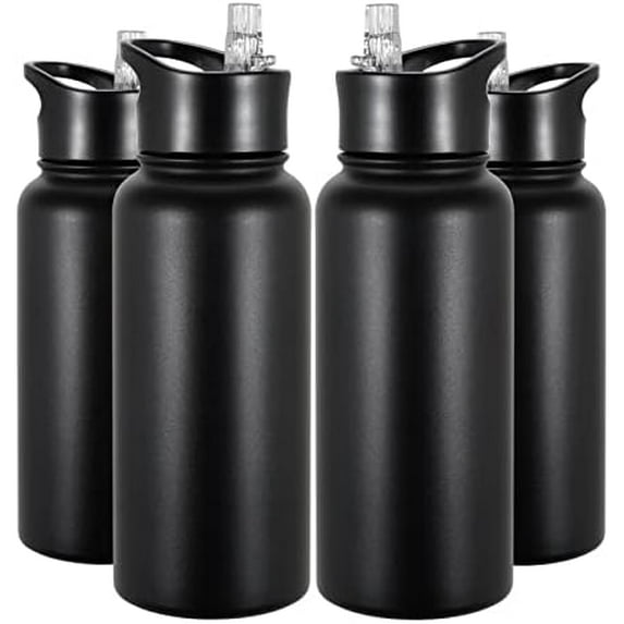 32 oz Insulated Water Bottle Bulk 4 Pack, Stainless Steel Sports Water ...