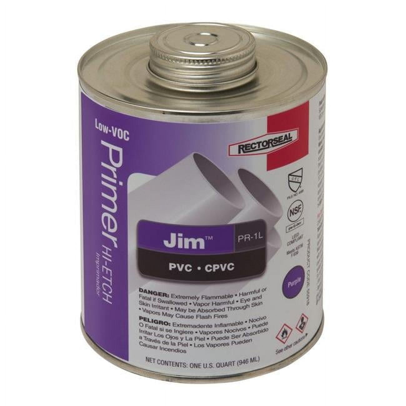 32 oz Jim Purple Primer & Cement for CPVC & PVC - Walmart.com
