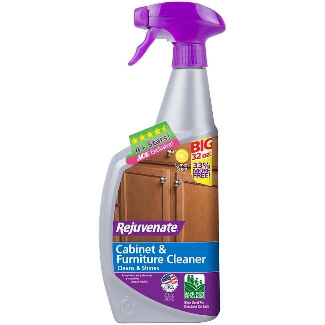 32 oz Lemon Scent Cabinet & Wood Cleaner Liquid - Pack of 6 - Walmart.com