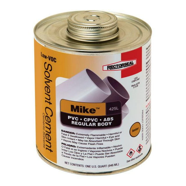 32 oz Mike Amber Multi-Purpose Solvent Cement for ABS CPVC & PVC ...