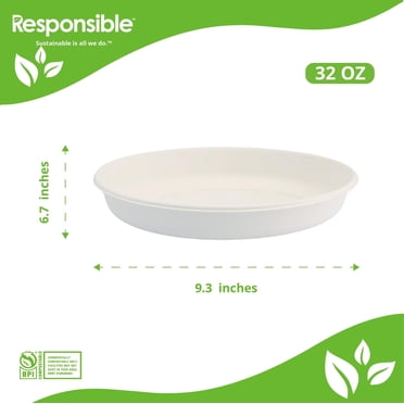 Better Earth Strong Eco-Bamboo Fiber Bowl, Compostable, Microwave Safe ...