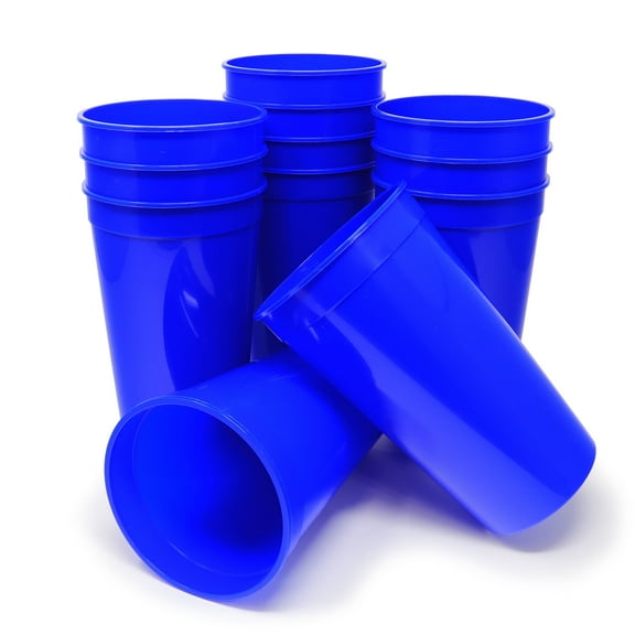 Classic Plastic Reusable Drinking Glasses (Set of 6) 24oz Iced Tea Cups ...