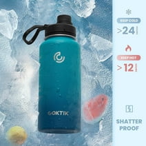 128 oz/One Gallon Water Bottle Insulated, Double Walled Vacumm Metal ...
