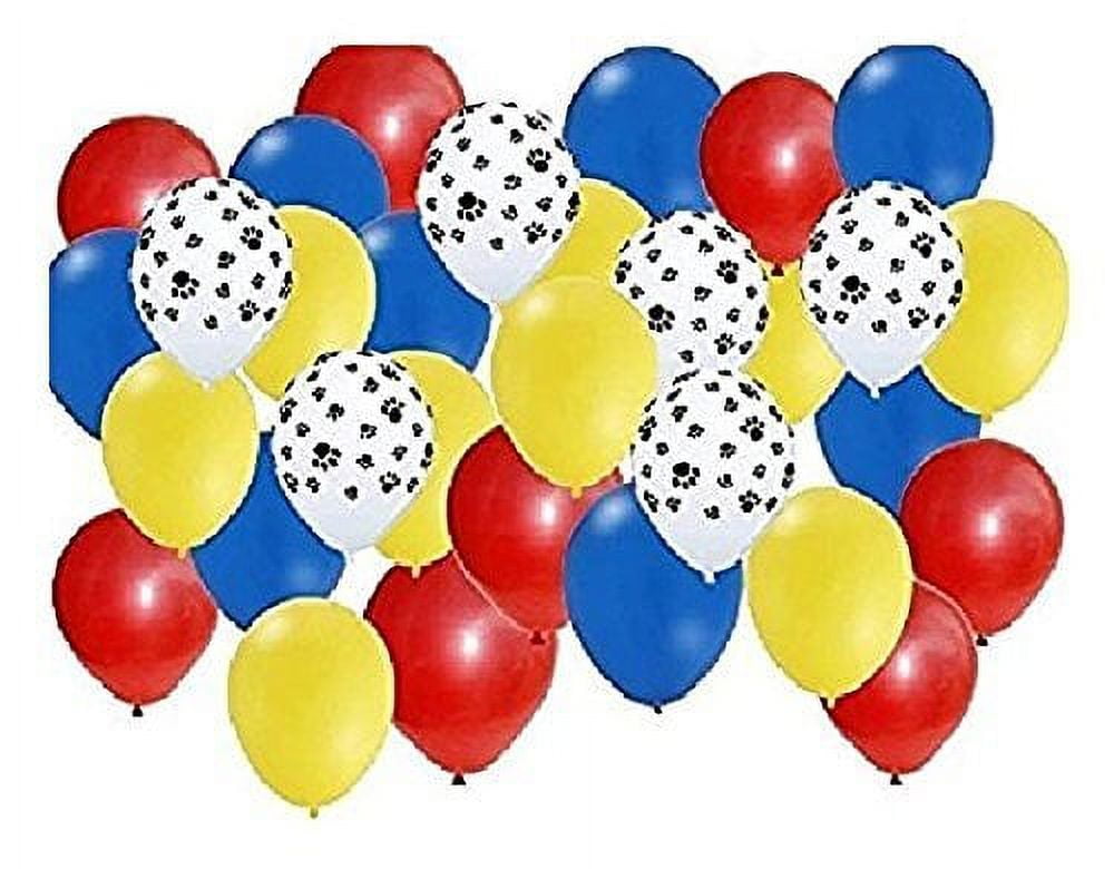 32 pc Set: Paw Party Balloons - Red, Yellow, Blue, Paw Print - Walmart.com