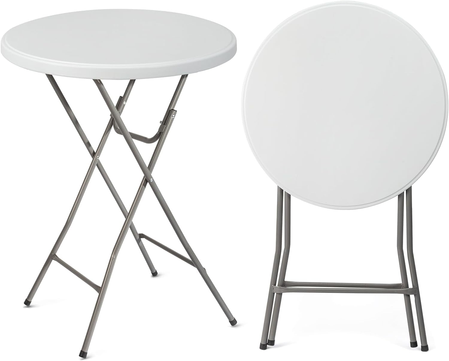 32" Plastic Folding Round Table Bar Height, HDPE Matrial with Gray ...