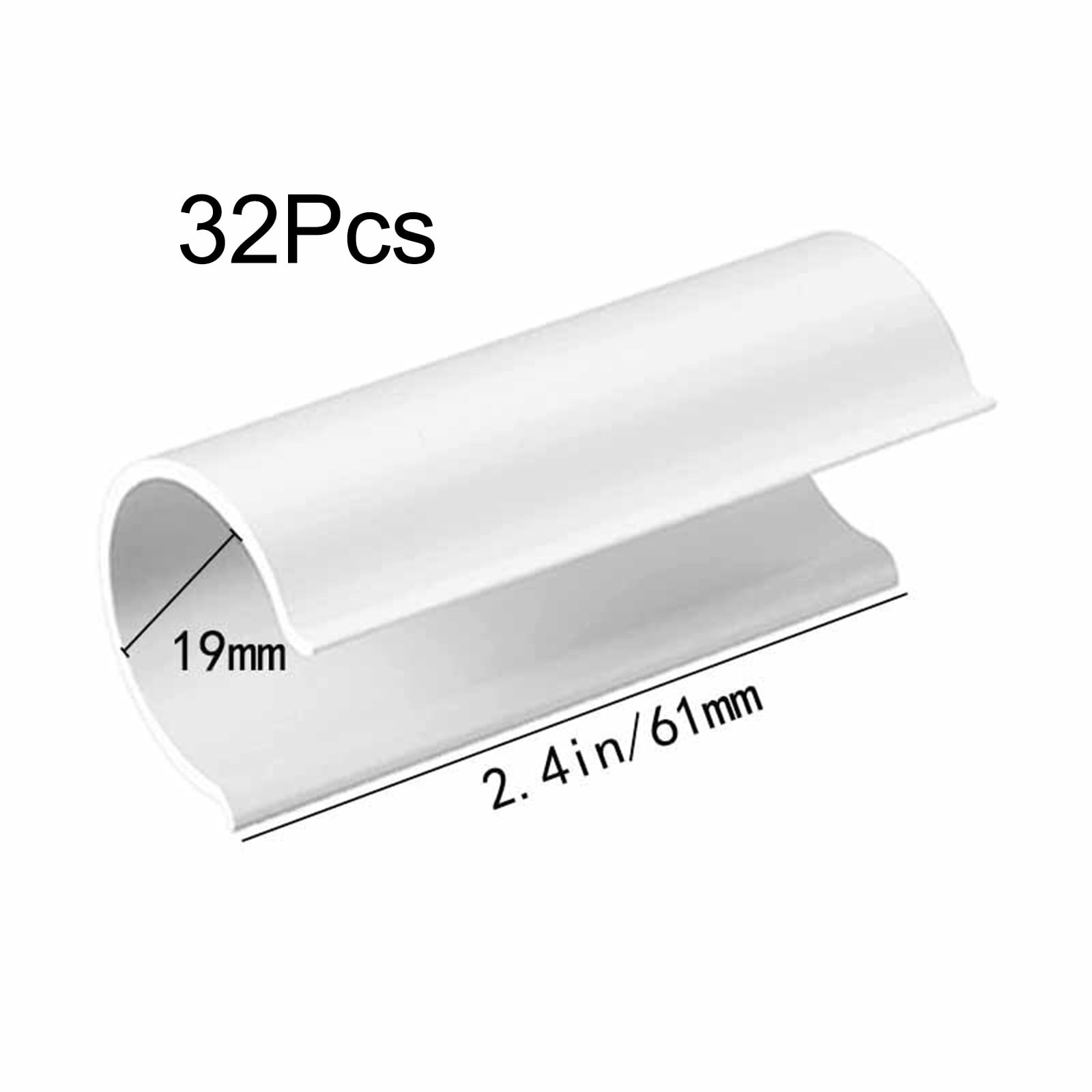 32 white clips for PVC pipe greenhouses, row covers, bird shields and ...
