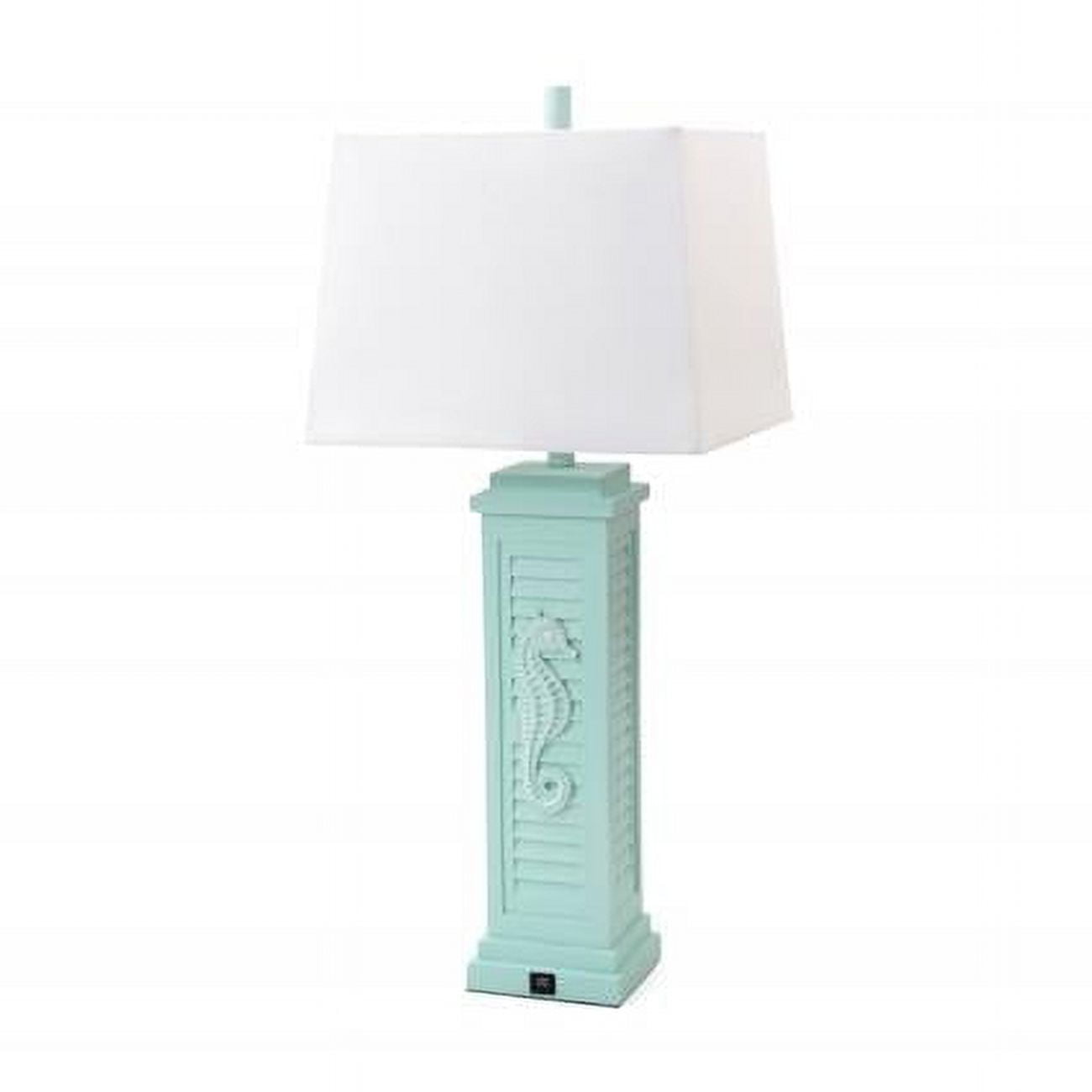 32 x 14 x 12 in. Aqua Seahorse Shutter Base Table Lamps - Walmart.com