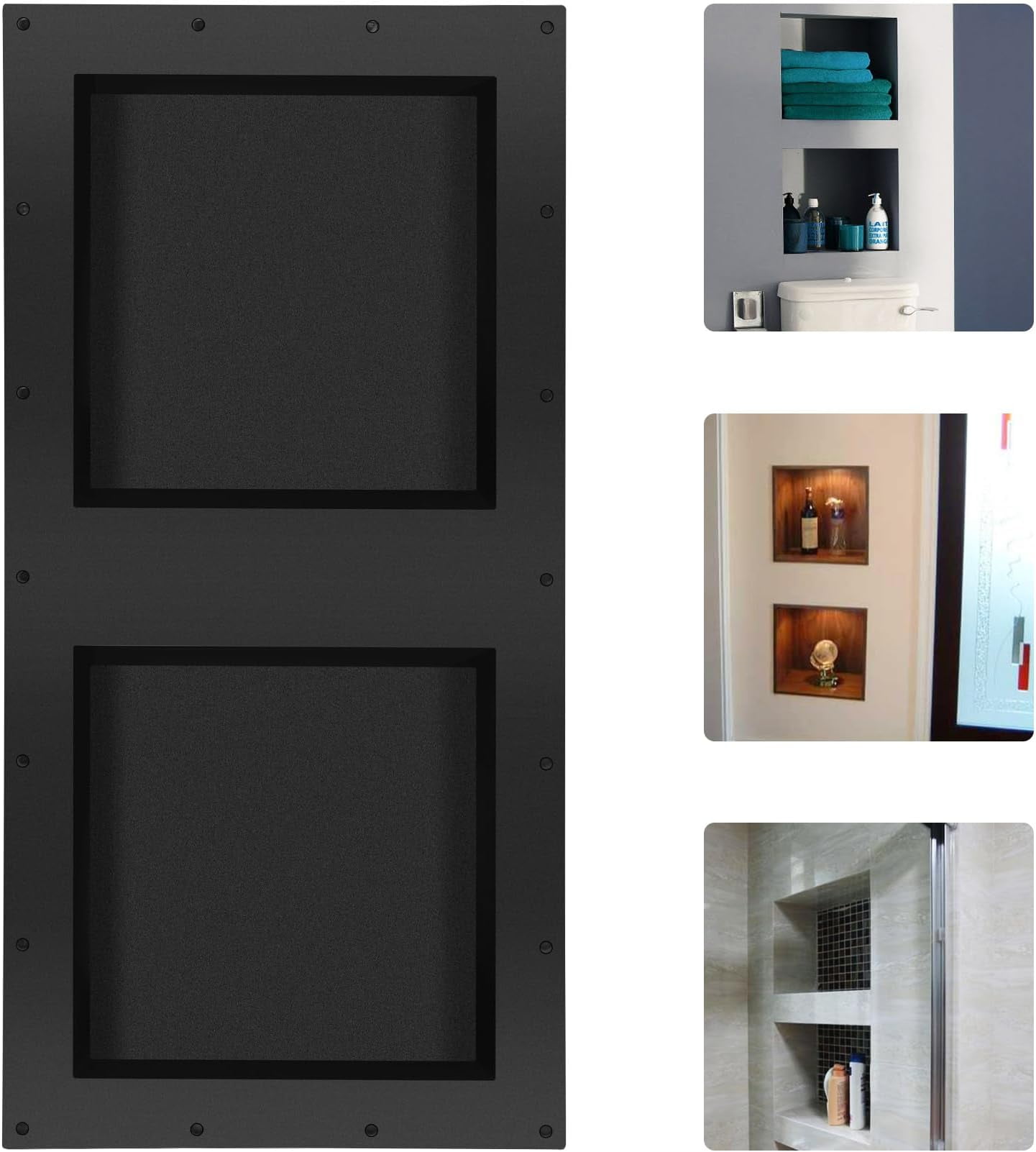 32" x 16" Double Shelf Shower Niche Ready for Tile Leak-Proof Bathroom ...