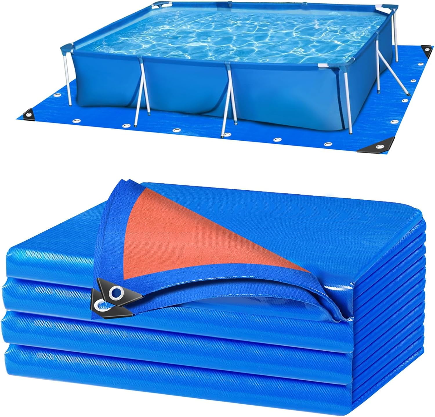 32 x 16 Ft Pool Liner Pad for Above Ground Pools, Thickened Pool Mat ...