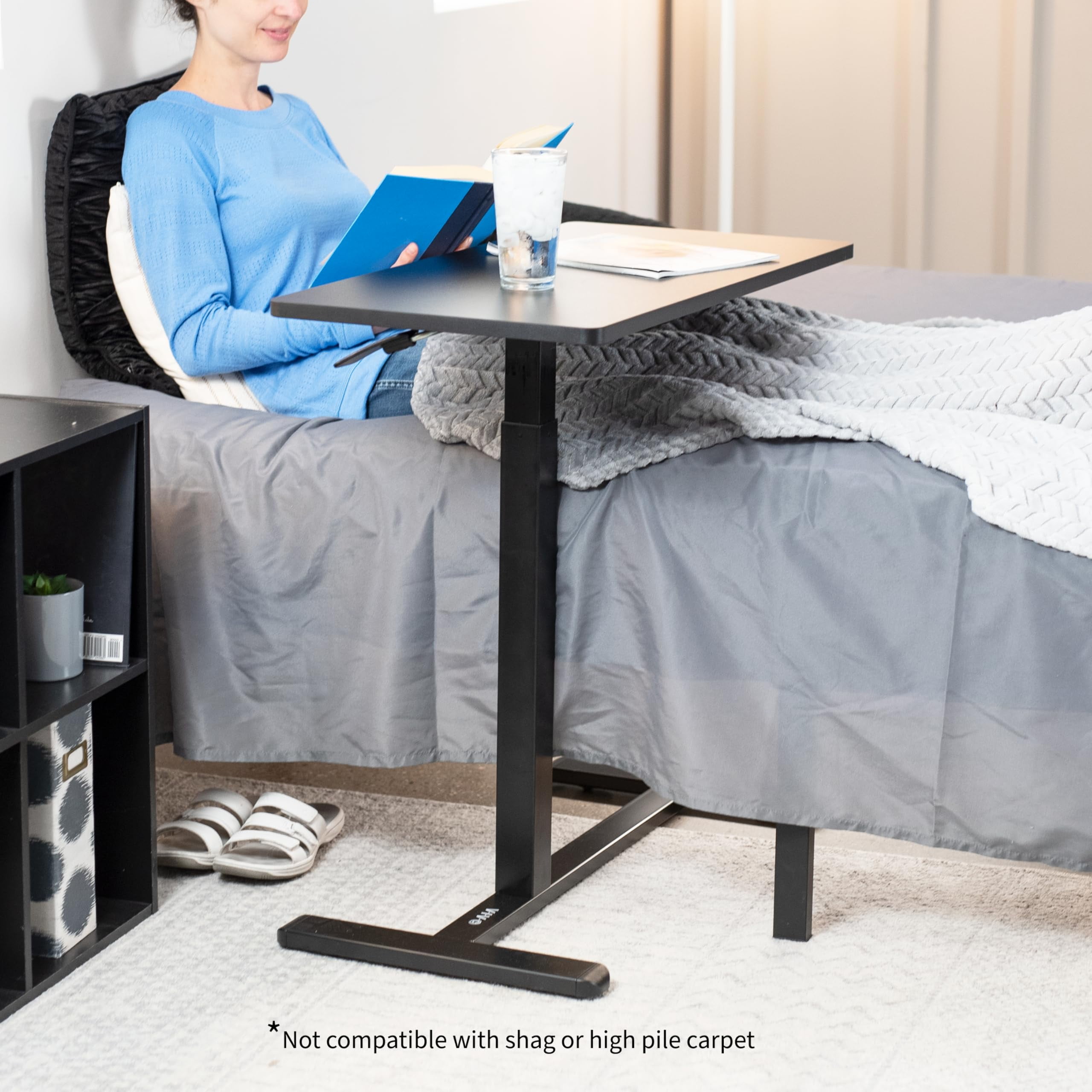 32 x 16 Inch Mobile Over Couch Laptop Table, Height Adjustable Bedside ...